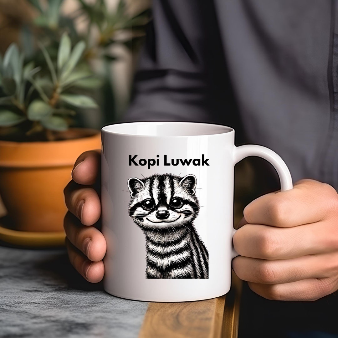 Kopi Luwak Coffee Ceramic Mug, Aesthetic Mug, Mugs With Cats, Funny ...