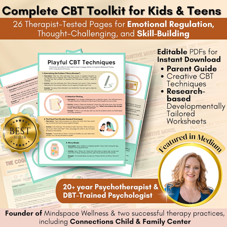 CBT Toolkit for Kids & Teens | Therapist Worksheets (editable PDF) - Etsy