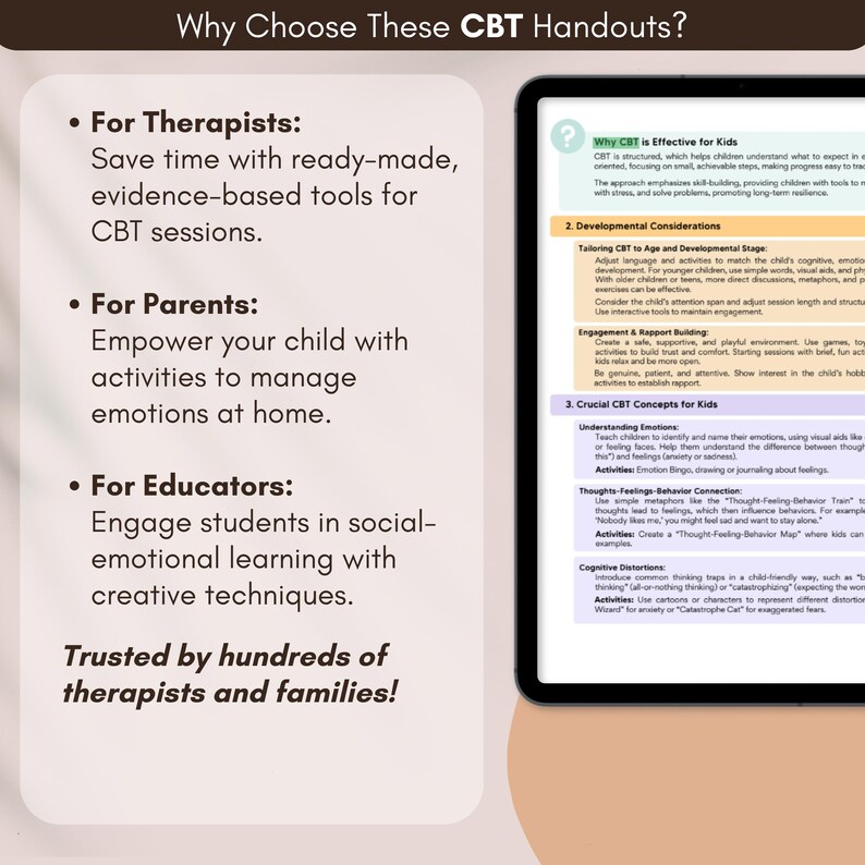 CBT Toolkit for Kids & Teens | Therapist Worksheets (editable PDF) - Etsy