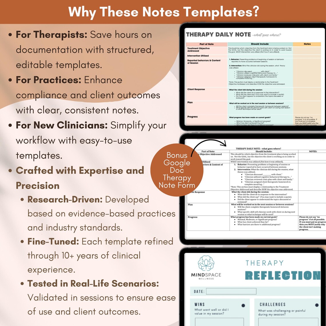 Therapist Notes Templates Bundle, Therapy Documentation Forms Clinical ...