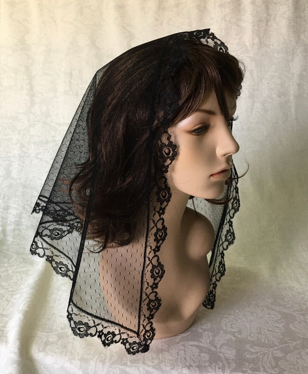 Black Sheer Headcovering Chapel Veil - Ready to Ship! - Etsy