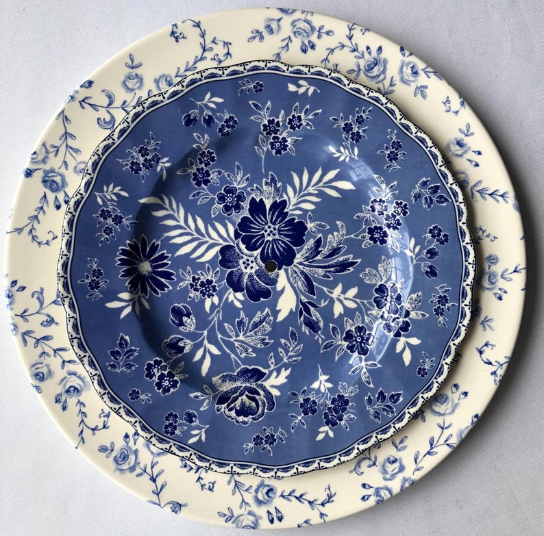 Blue and White Tiered Cake Stand: Coastal Bridal Shower, New England ...