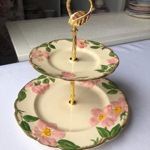 Franciscan Desert Rose 2 Tier Cake Stand: Vintage, Serving Tray, Bridal ...