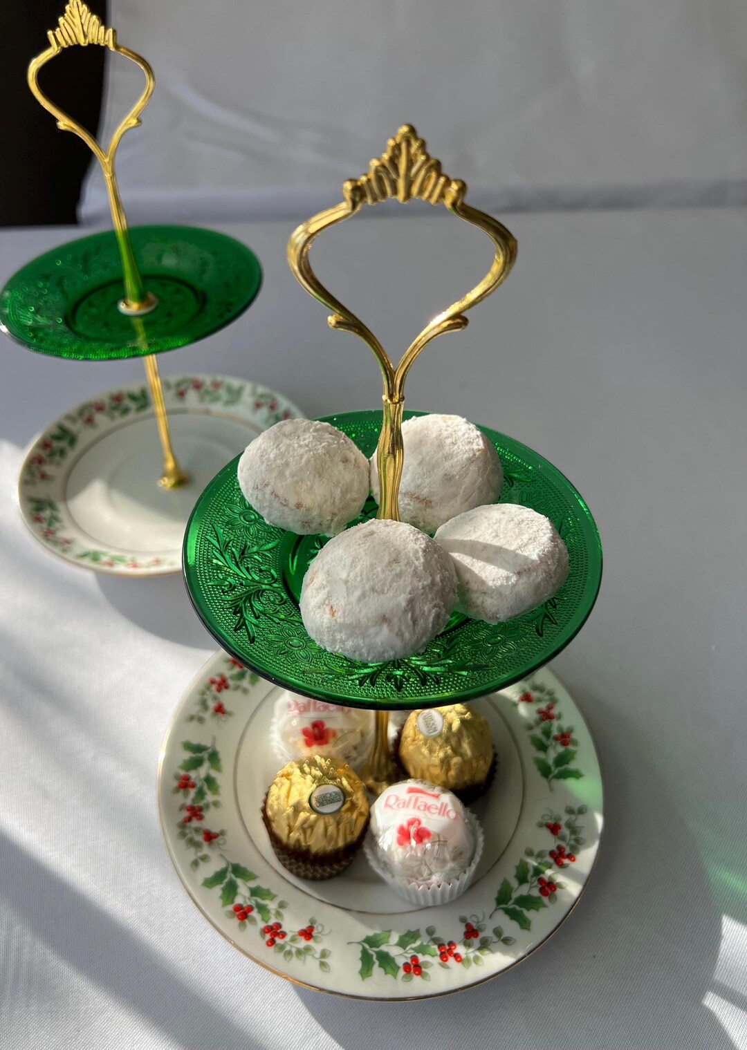 Vintage Christmas Cookie and Candy Stand: Christmas Tray, Candy Dish ...