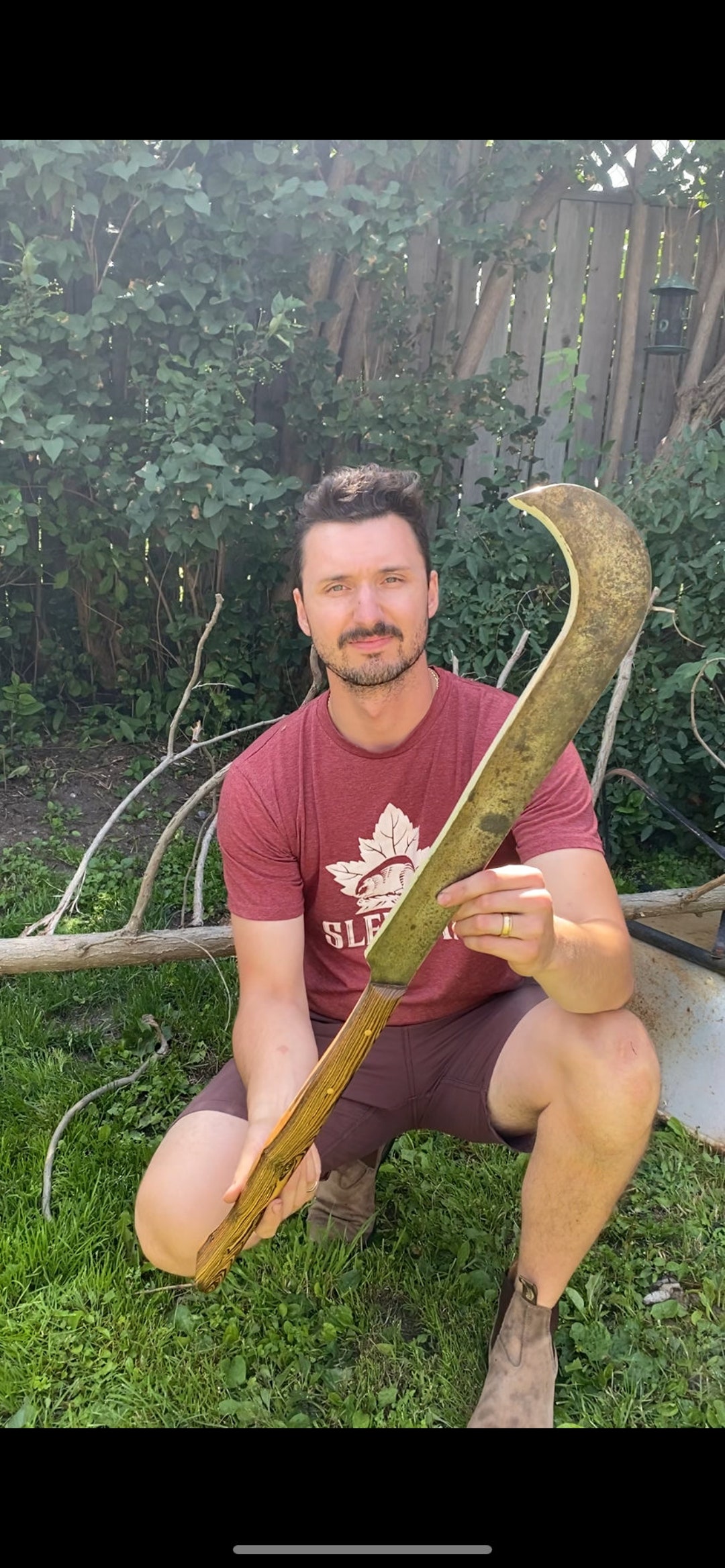 Handmade Large Machete Leather Sheath and Exotic Wood Handle - Etsy