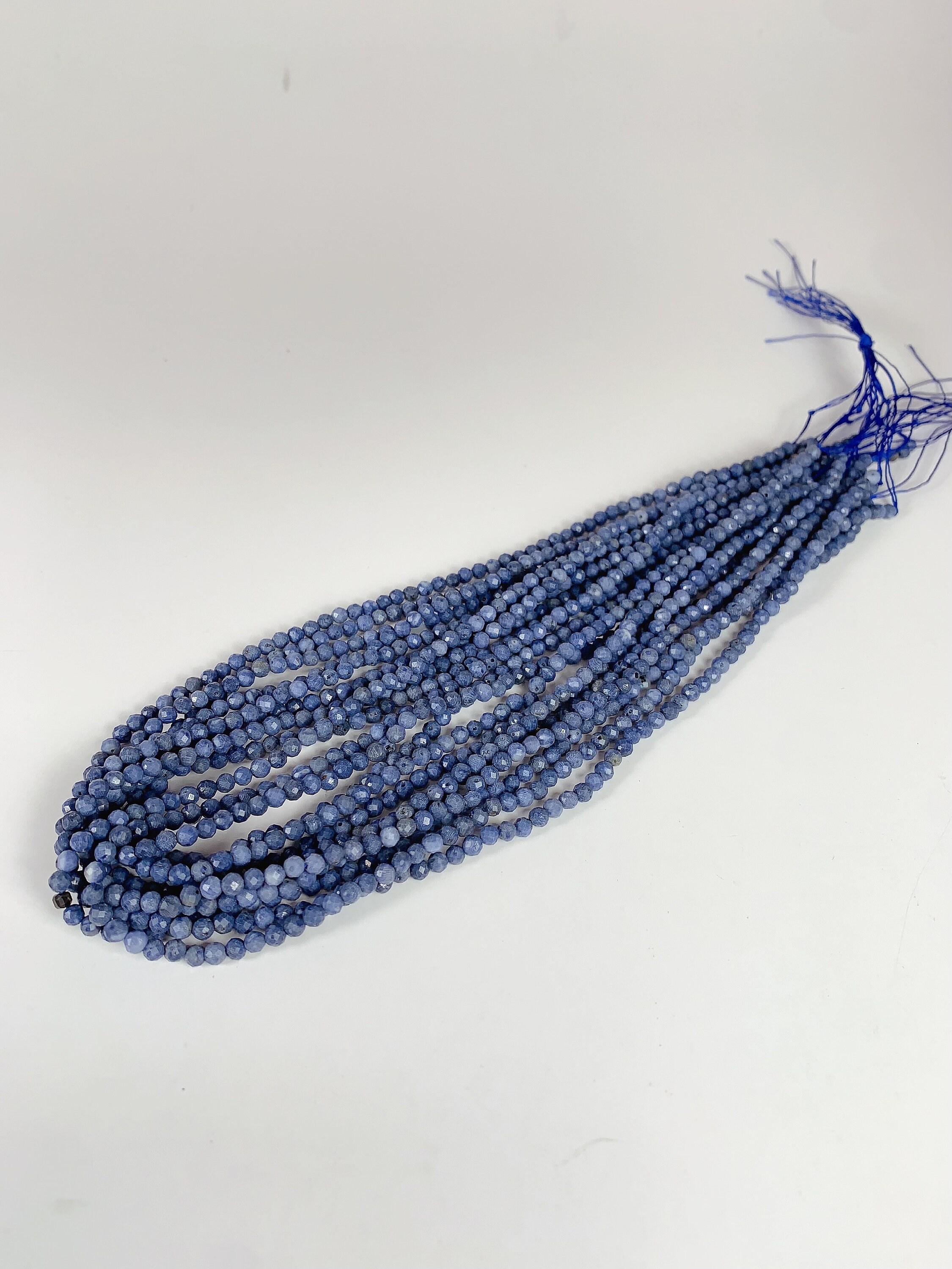 Genuine Natural Blue Coral Faceted Round Beads 15.5" Strand 2mm 3mm 4mm ...