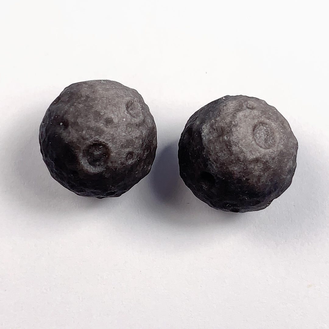 14mm Good Detail Carved Natural Black Silver Obsidian Meteorite Beads ...