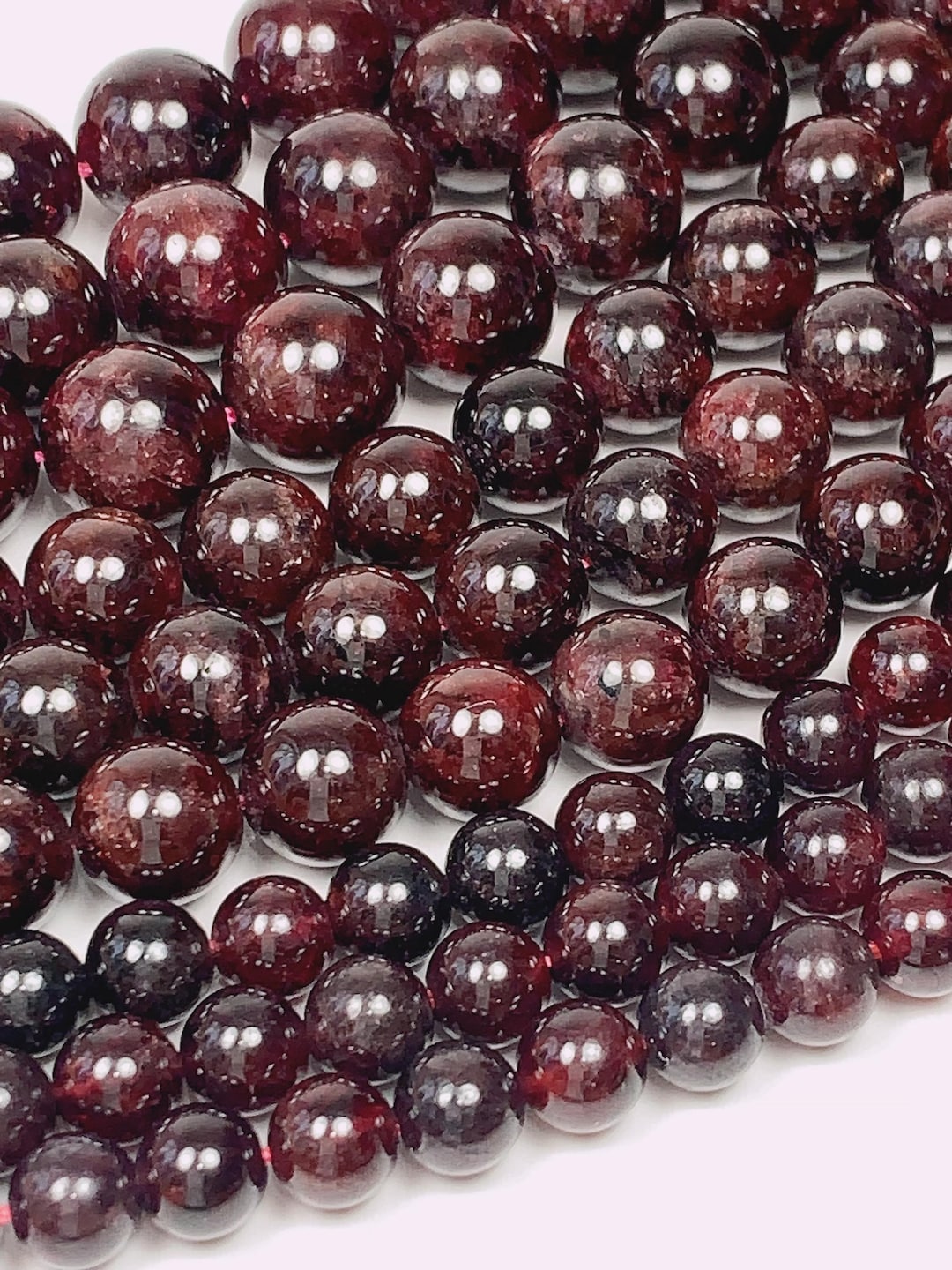 Genuine Natural Red Garnet Smooth Round Beads 15.5" Strand Gemstone 6mm ...