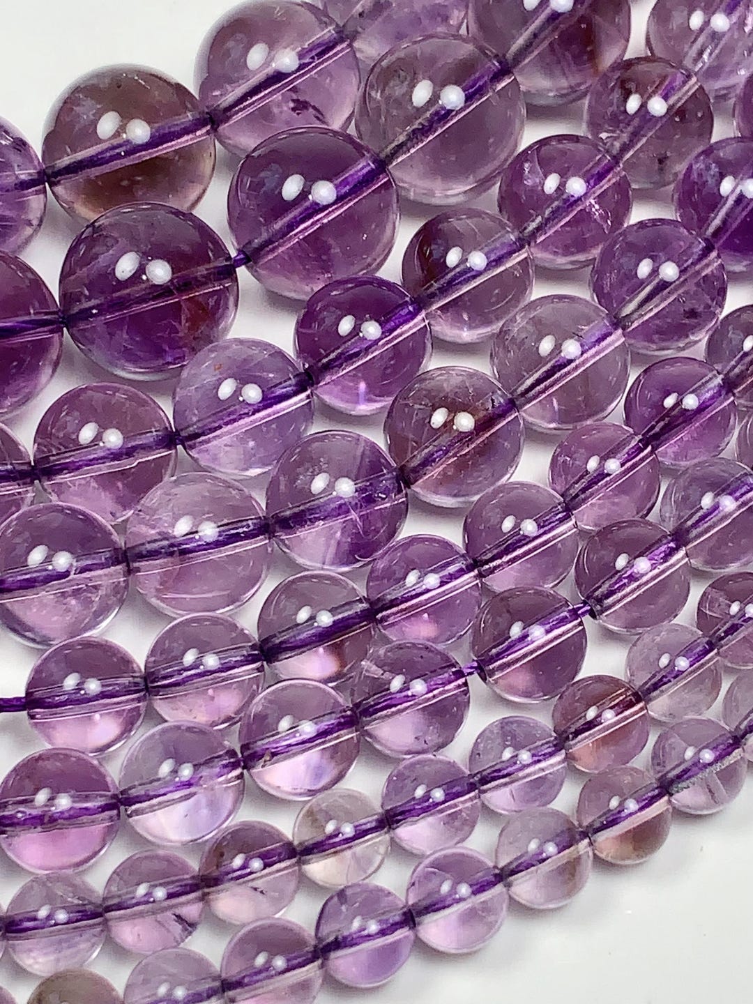 Natural Light Purple Amethyst Smooth Round Beads - 15.5" Strand - Etsy