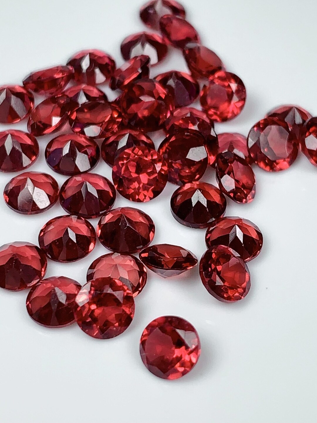 5mm Grade AAA Genuine Natural Claret Red Garnet Loose Gems Gemstone ...
