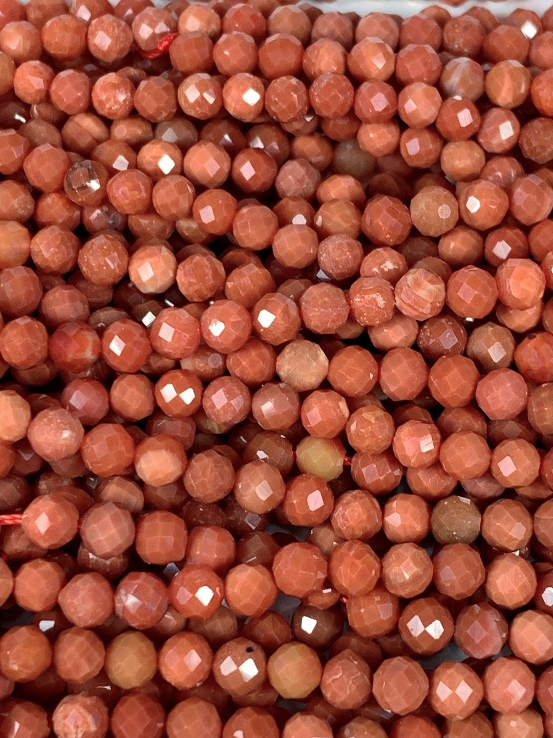 Grade AAA Genuine Natural South Red Agate Agate Faceted Round Beads 15. ...