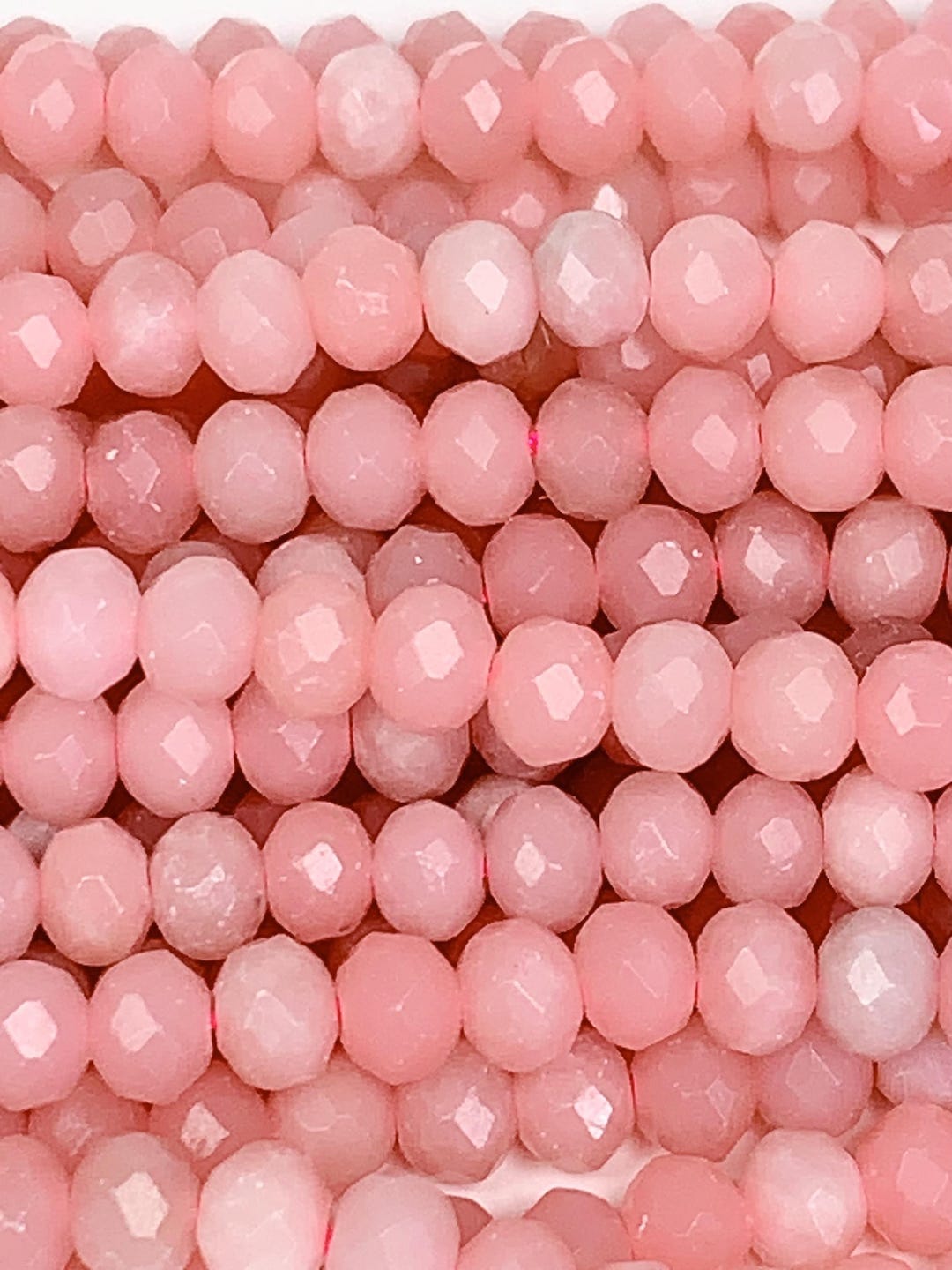 Natural Pink Opal Faceted Rondelle Beads - 15.5" Strand - Etsy
