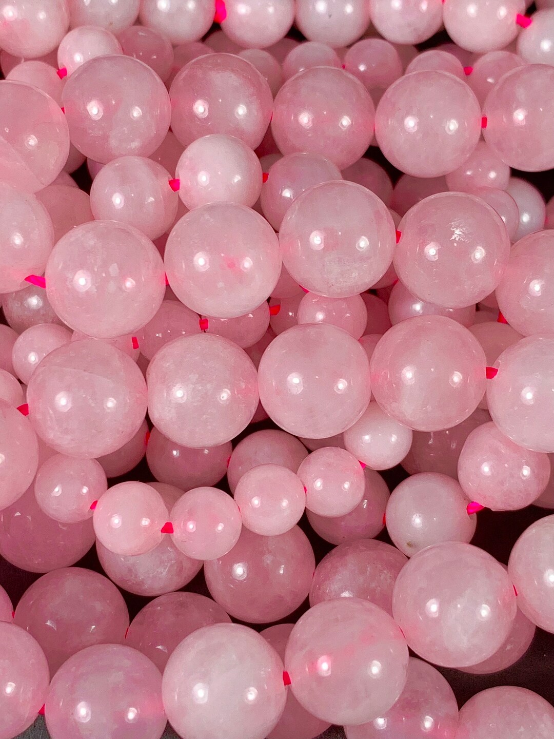 Grade AAA Genuine Natural Pink Rose Quartz Smooth Round Beads 15.5 ...