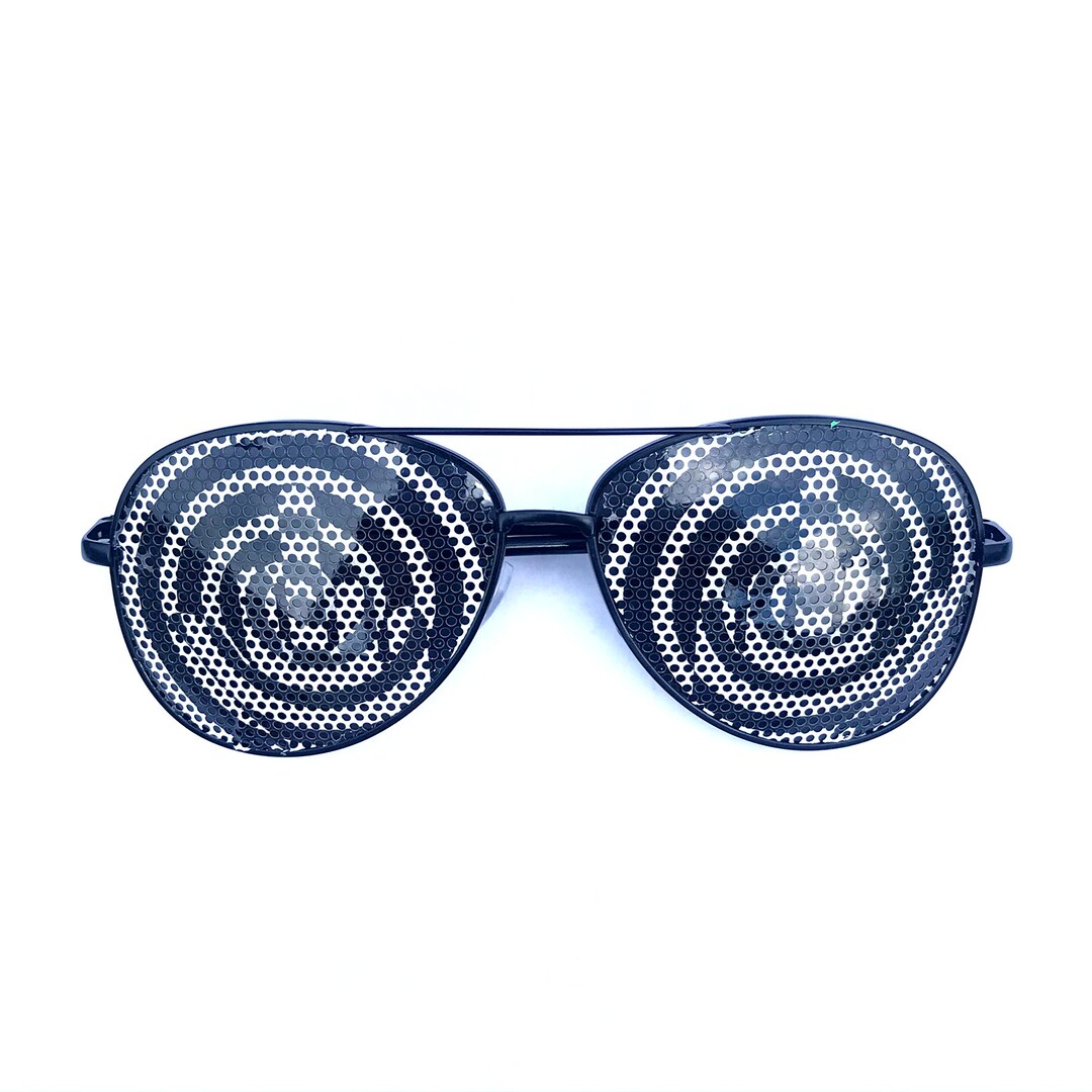 Middle Fingers Optical Illusion Graphic Aviator Framed Sunglasses ...