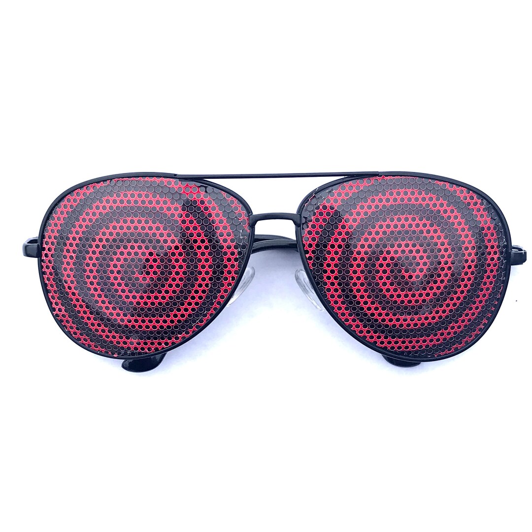 Red and Black Hypnotic Spiral Graphic Aviator Sunglasses, other Styles ...