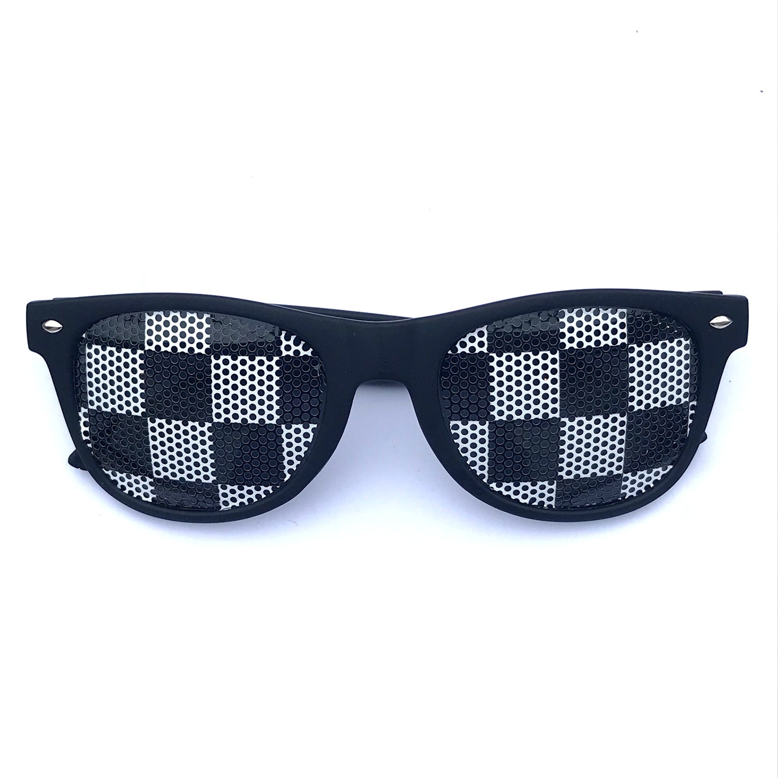 Black And White Checkered Pattern Aviator Sunglasses Other Etsy