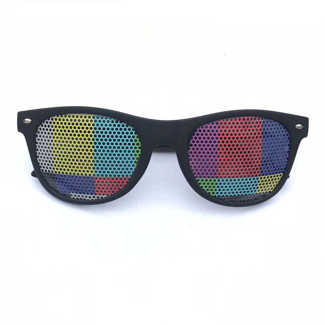 TV Test Print Pattern Design on Black Matte Wayfarer | Etsy