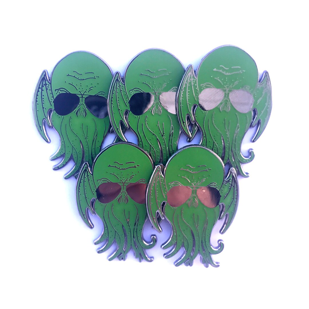Bulk Dead Glowing cool'thulhu Double Posted Cthulhu Enamel Pin on Black ...