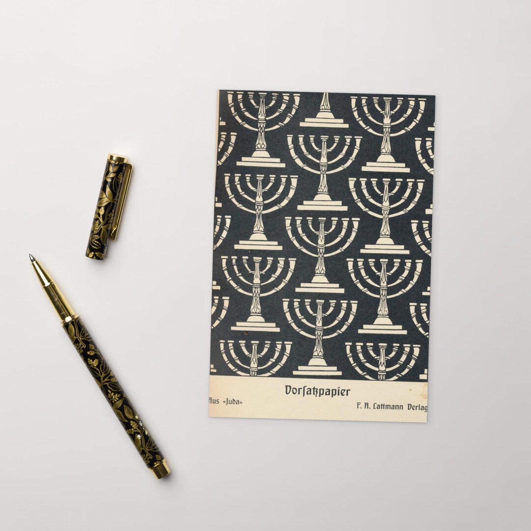 Vintage Menorah Postcard | Jewish History, Ashkenazi, Jewish, Hanukkah ...