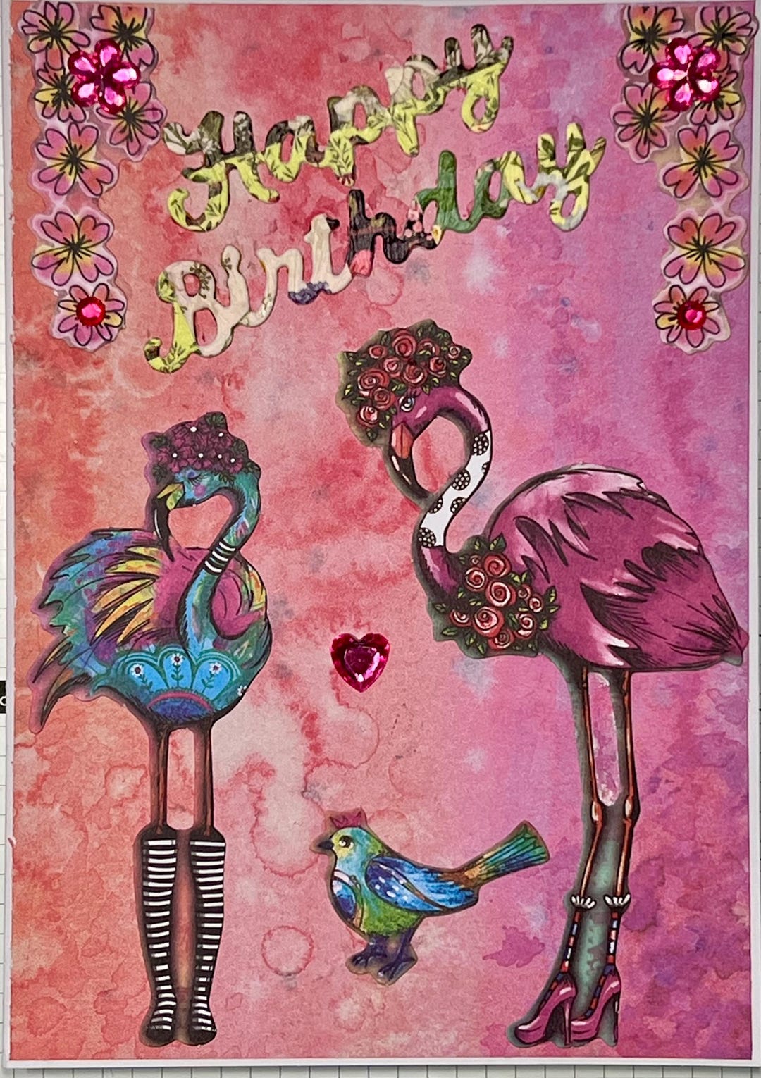 Flamingo Birthday Greeting Card - Etsy