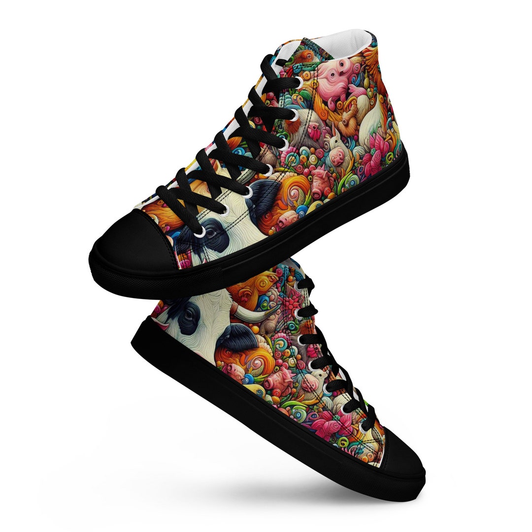 Cool Farm Animal Pro Vegan High-top Canvas Shoes for Men - Etsy