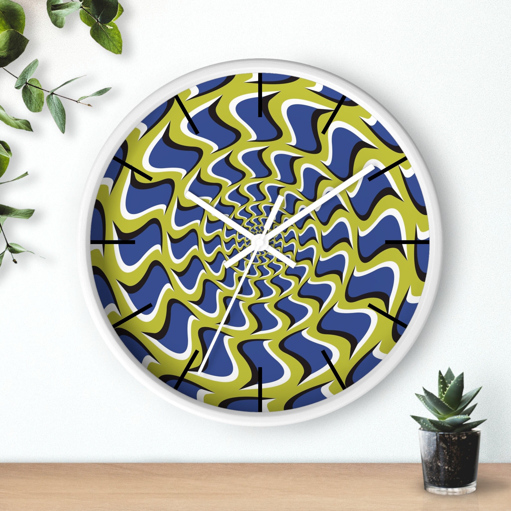 Optical Illusion Spinning Spiral Wall Clock Fun Magic Vortex Spiral ...