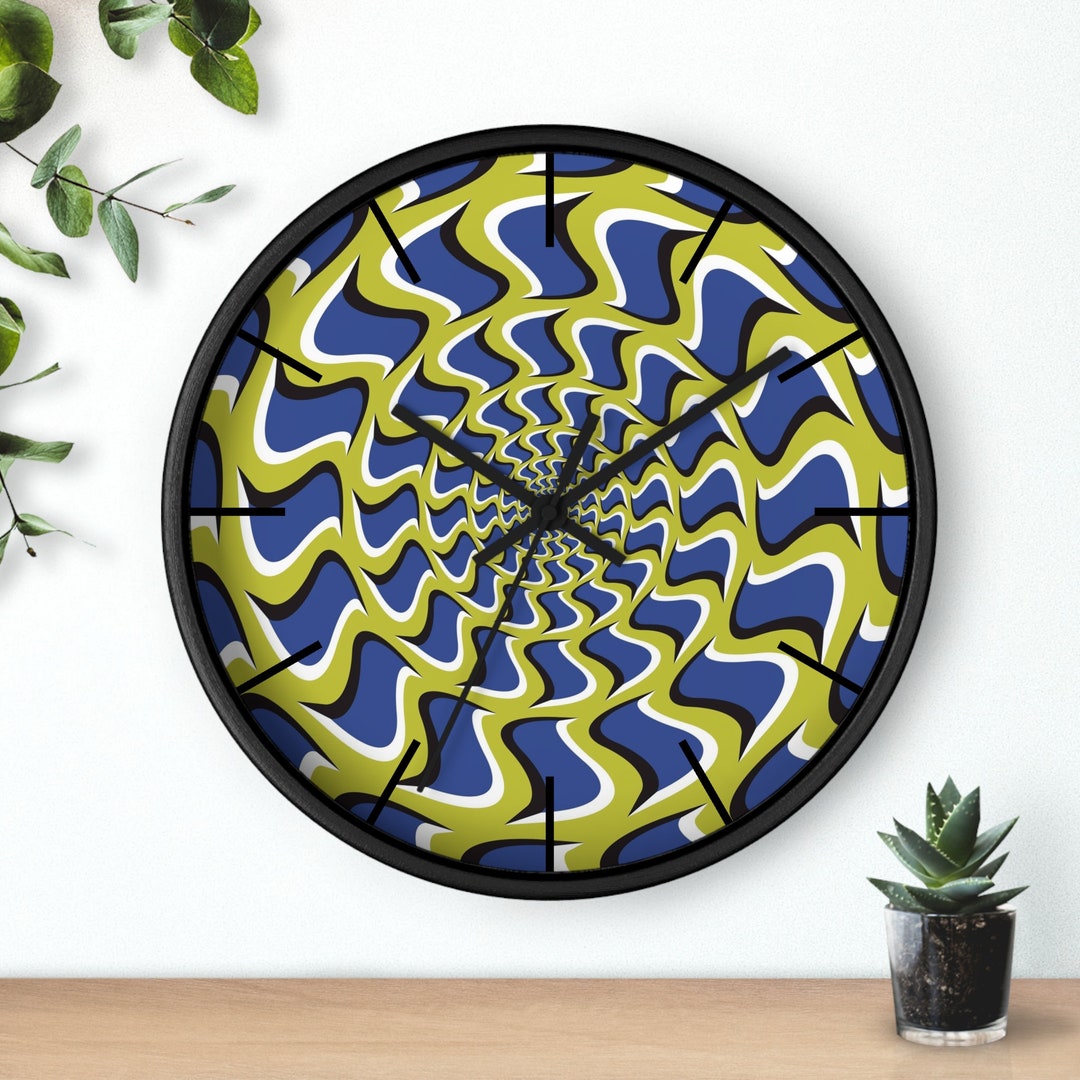 Optical Illusion Spinning Spiral Wall Clock Fun Magic Vortex Spiral ...