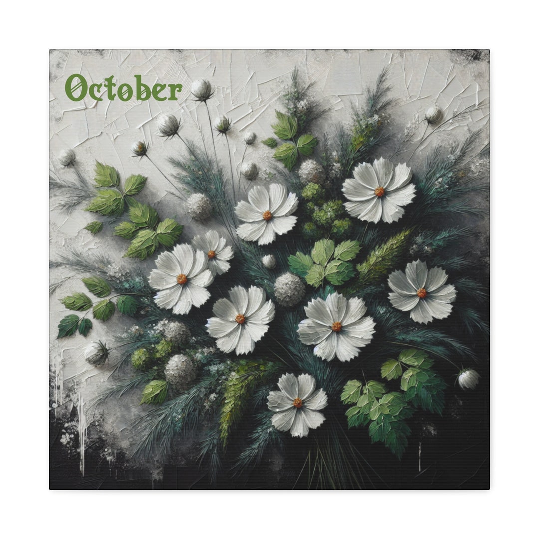 October Birth Flower Cosmos Canvas Wall Art Print Wall Hanging Home ...