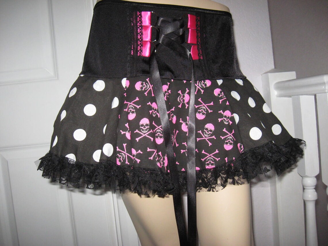 NEW Blackpinkwhite Funky Skulls Corset Tutu Skirt - Etsy