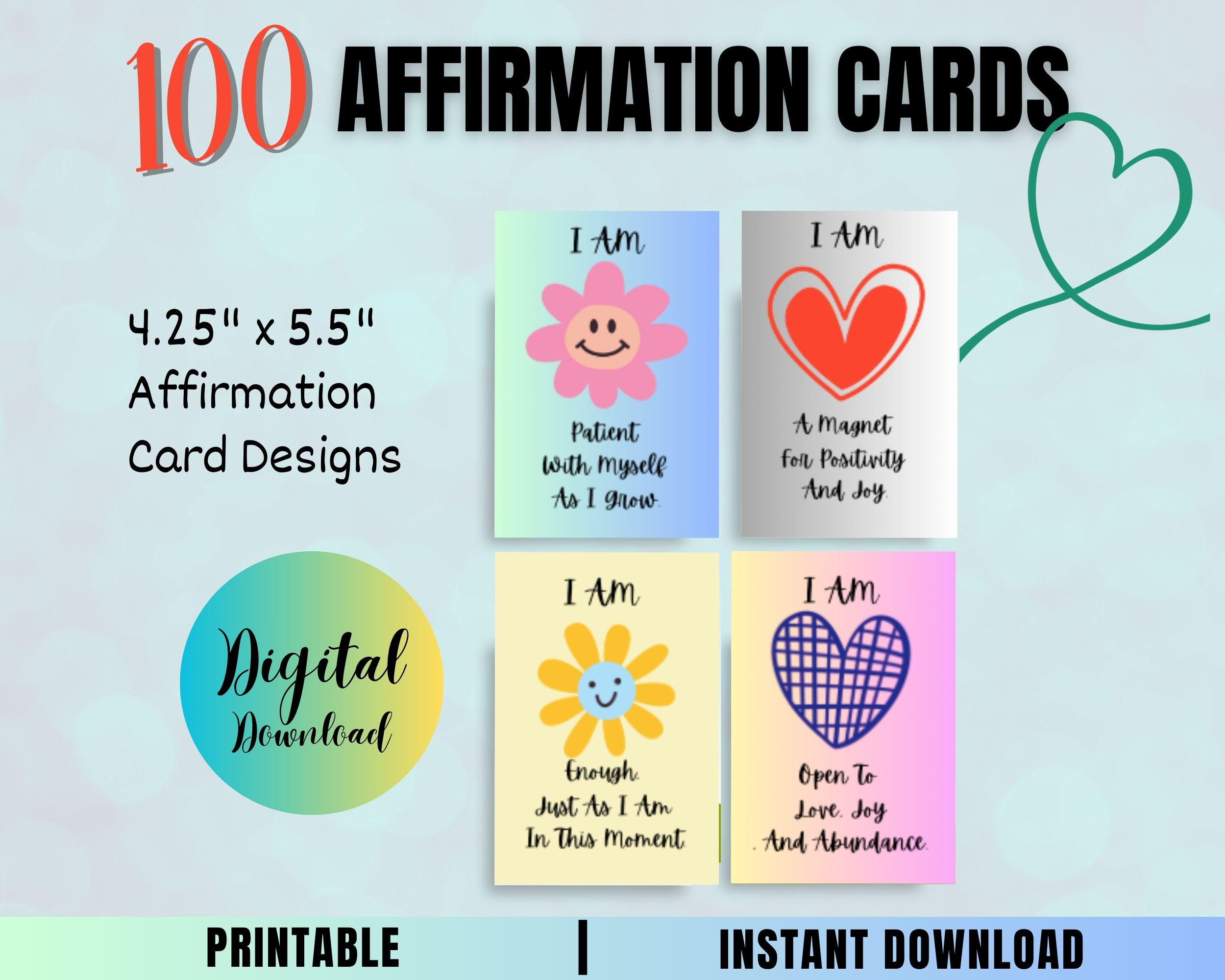 Positive Affirmation Cards, Self Care Gift, Vision Board Manifestation ...