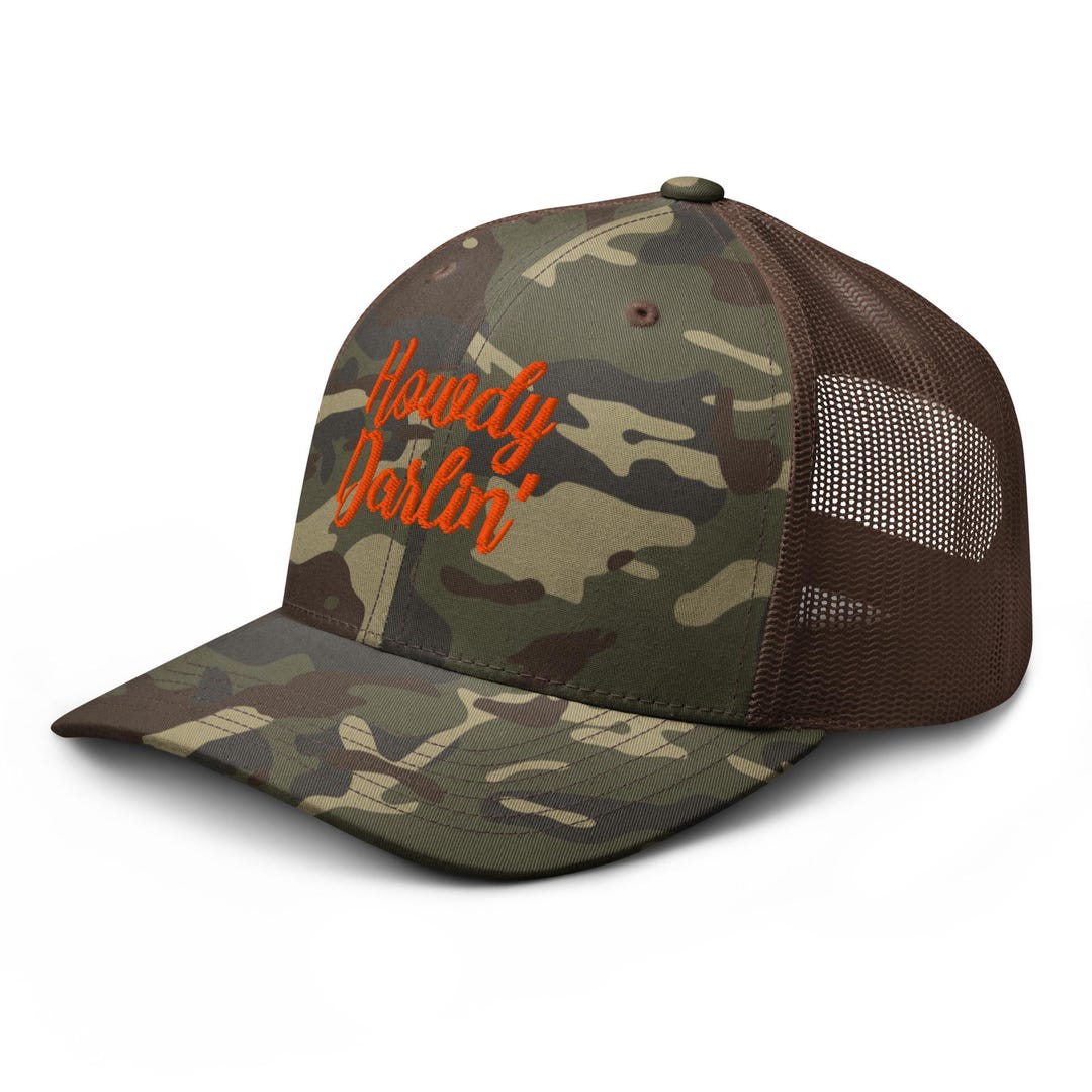 Howdy Darling Embroidered Camouflage Trucker Hat, Retro Howdy Darlin ...