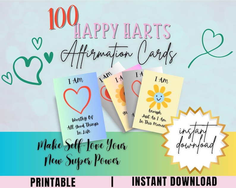 Positive Affirmation Cards, Self Care Gift, Vision Board Manifestation ...