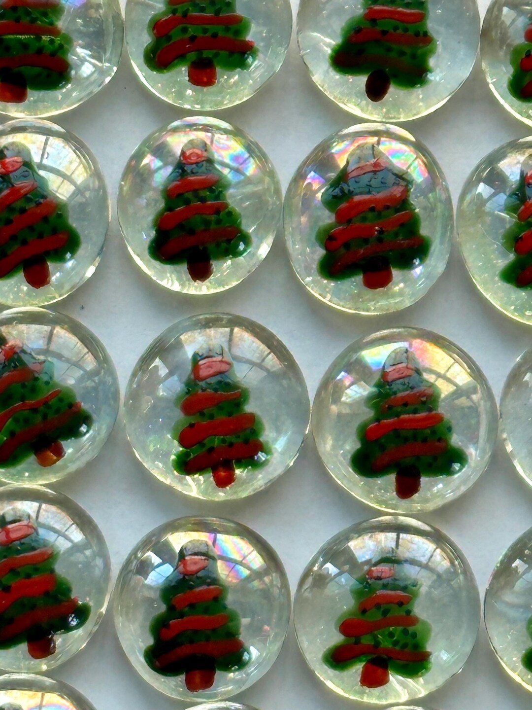 Christmas Tree Hand Painted Glass Gems Party Favors Decorations - Etsy