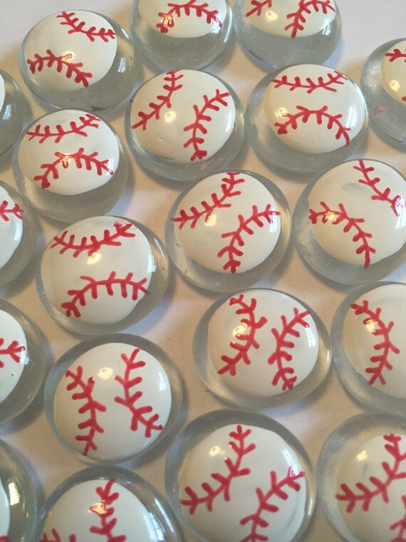 Baseballs Hand Painted Glass Gems Party Favors Art BASEBALL - Etsy