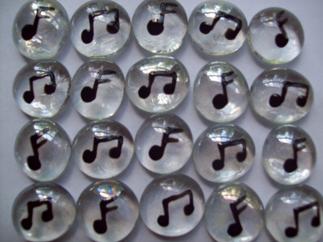 Hand Painted Glass Gems Music Notes Music Note Hand Painted Hp Set of ...