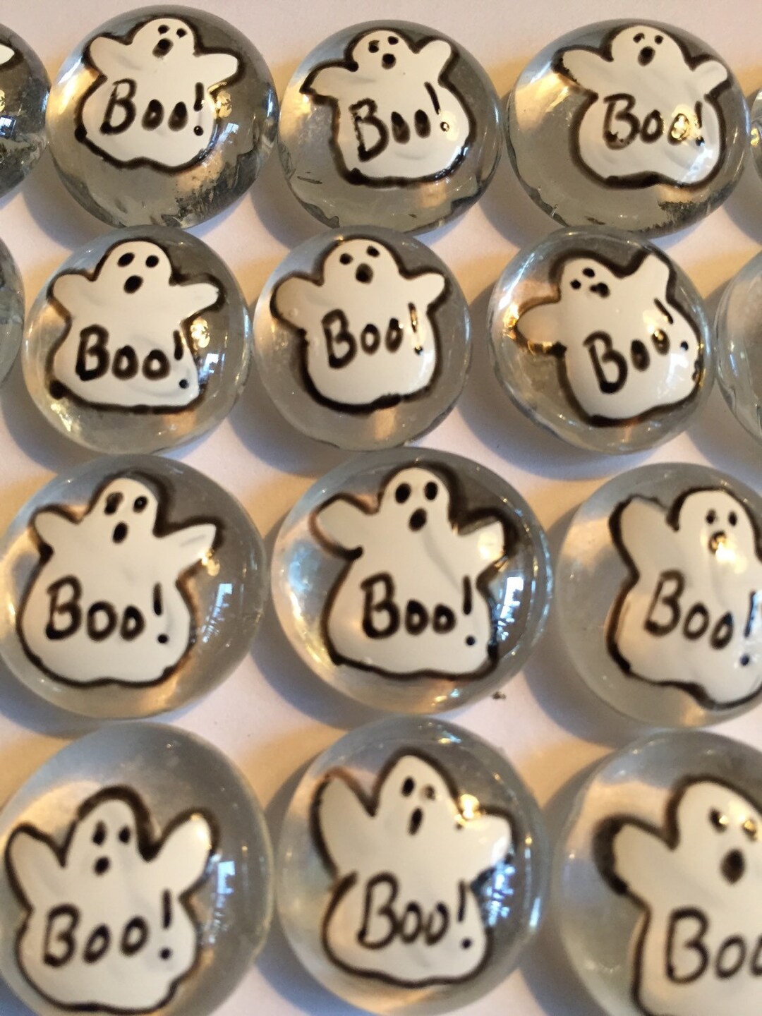 Hand Painted Ghost Glass Gems: Halloween Party Favors, Set of 50 - Etsy