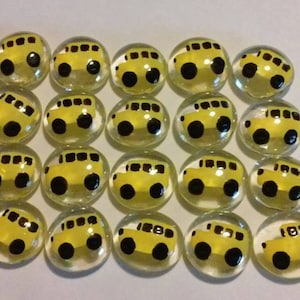 School Bus Buses Glass Gems Hand Painted Party Decorations Favors. Mini ...