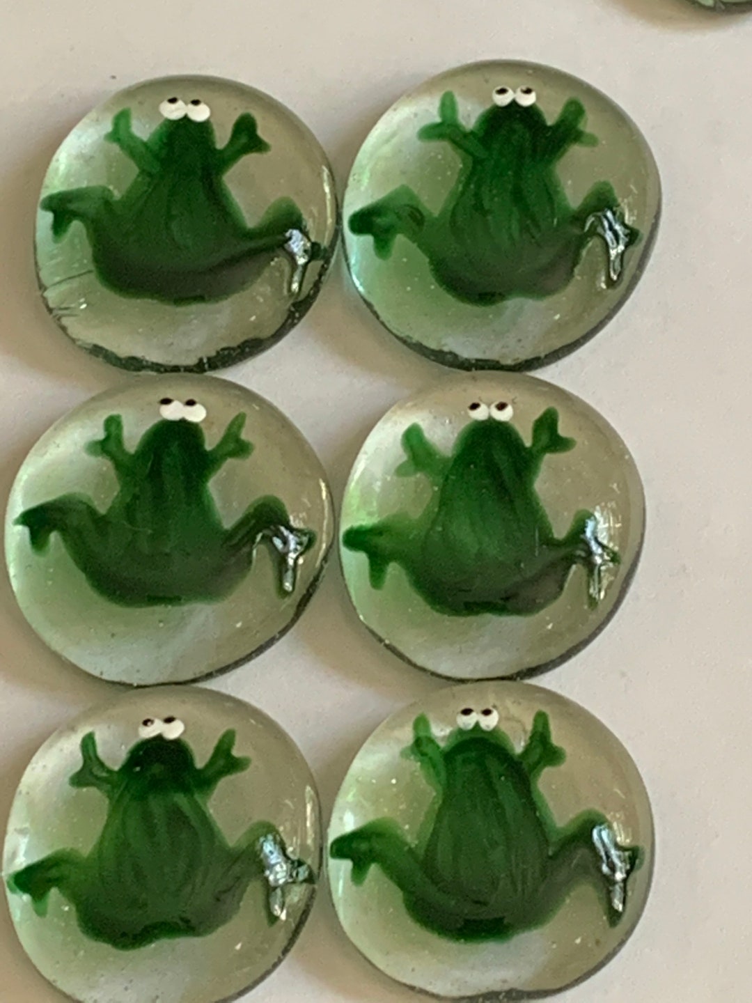 Hand Painted Large Glass Gems Frogs Frog Painted Glass Mini Art - Etsy