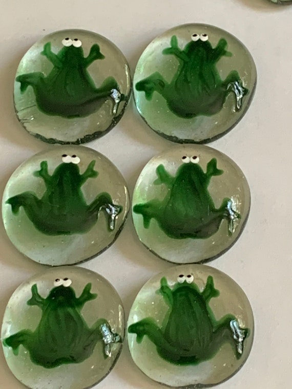 Hand Painted Large Glass Gems Frogs Frog Painted Glass Mini - Etsy