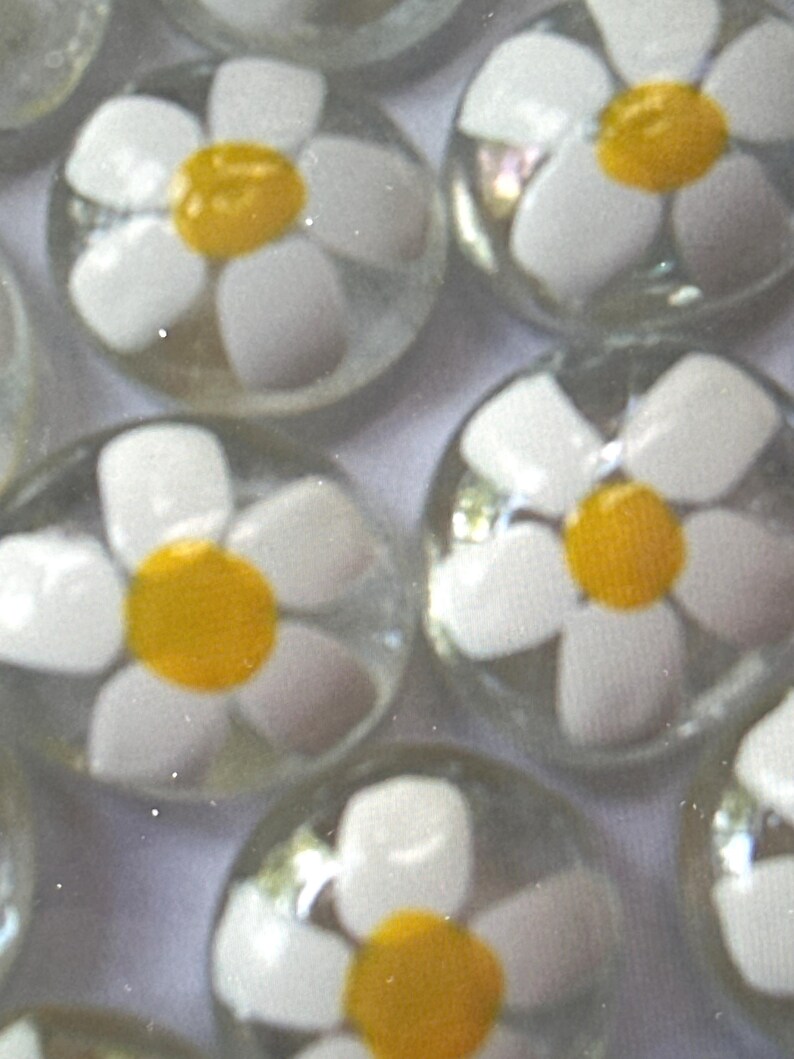 Hand Painted Glass Gems Daisy Daisies Flowers for Crafts Decorations - Etsy