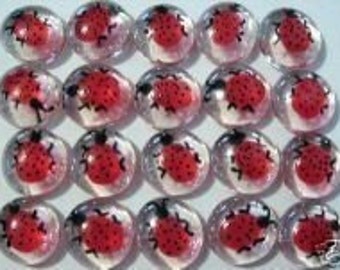 Hand Painted Glass Gems Lady Bugs Ladybugs Ladybug Beetle New | Etsy