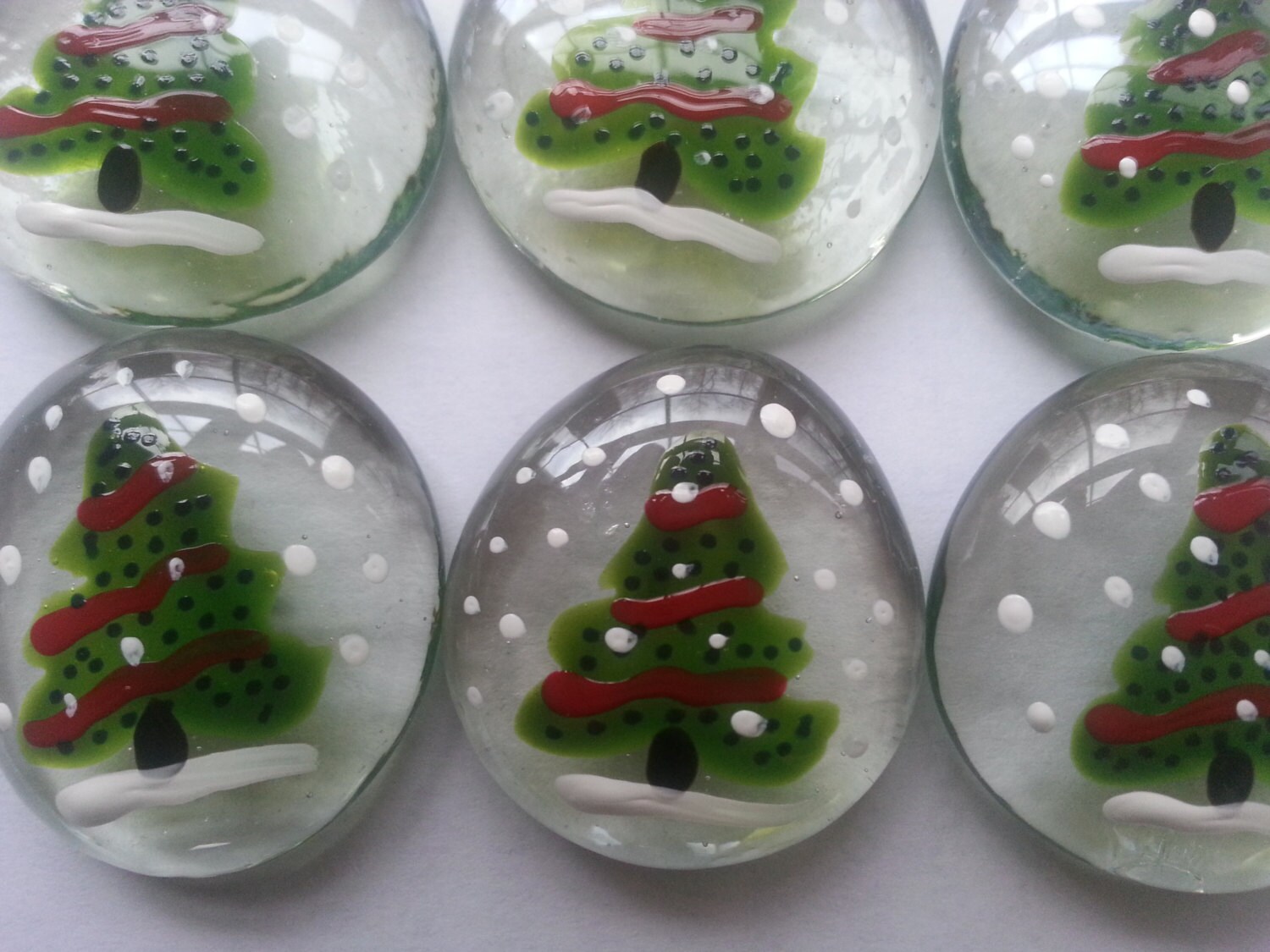 Hand Painted Large Glass Gems Party Favors Mini Art Christmas - Etsy