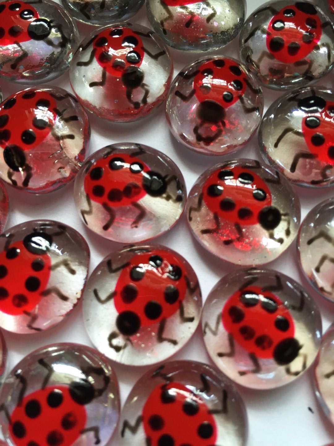 Hand Painted Glass Gems Lady Bugs Ladybugs Ladybug Beetle New Legs Set ...