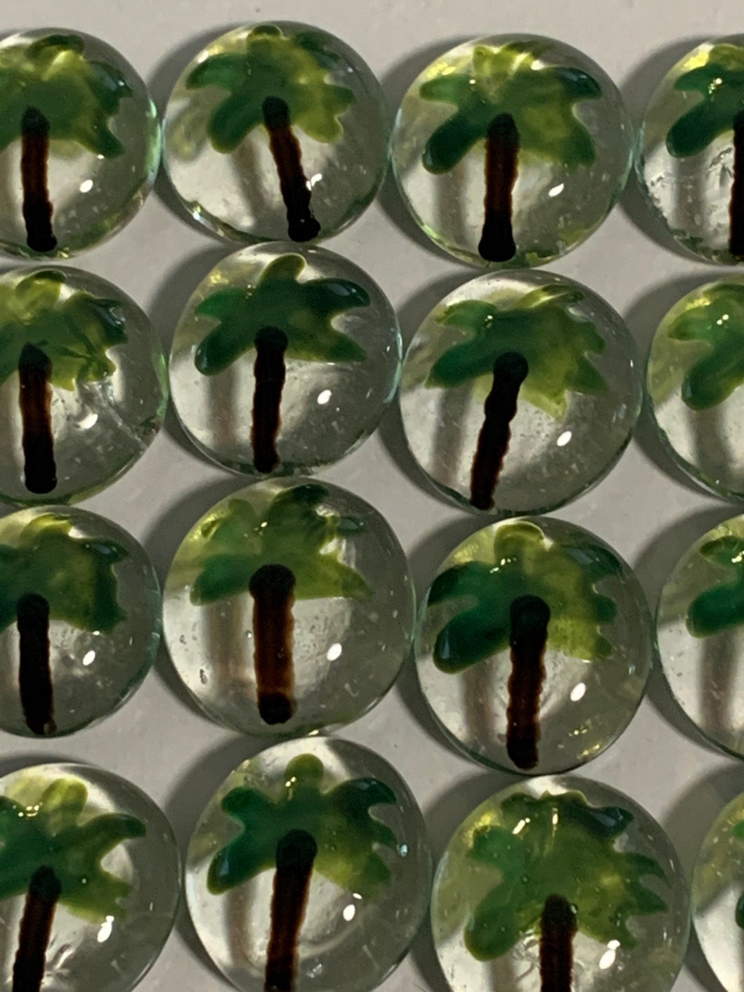 Palm Trees Hand Painted Glass Gems Palm Tree Party Favors Beach Party ...