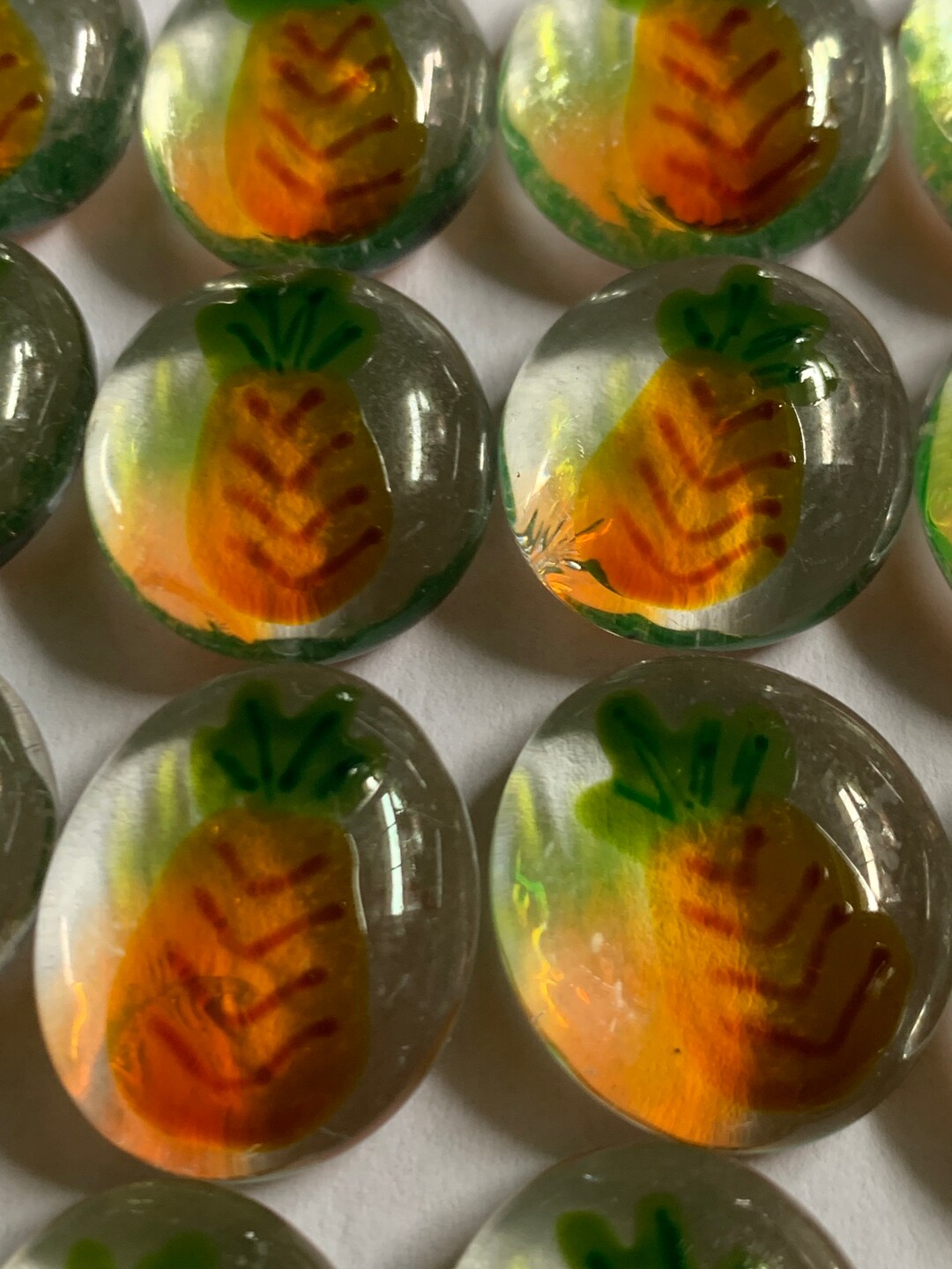 Pineapples Pineapple Hand Painted Glass Gems - Etsy
