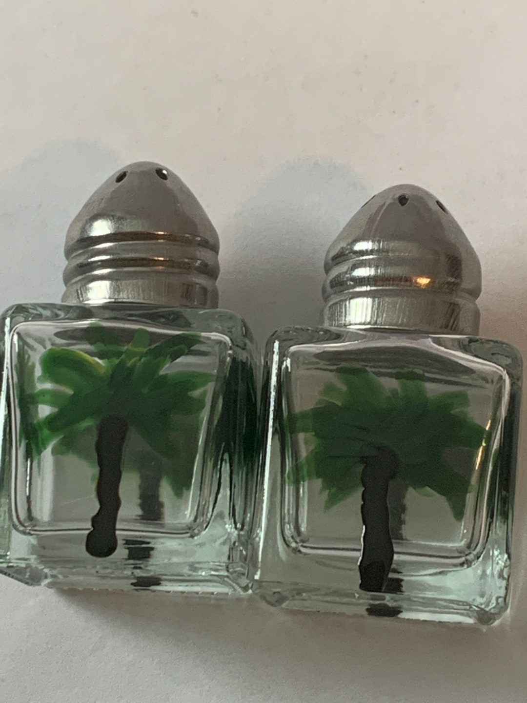 Palm Trees Palm Tree Hand Painted Mini Salt and Pepper Shakers Party ...