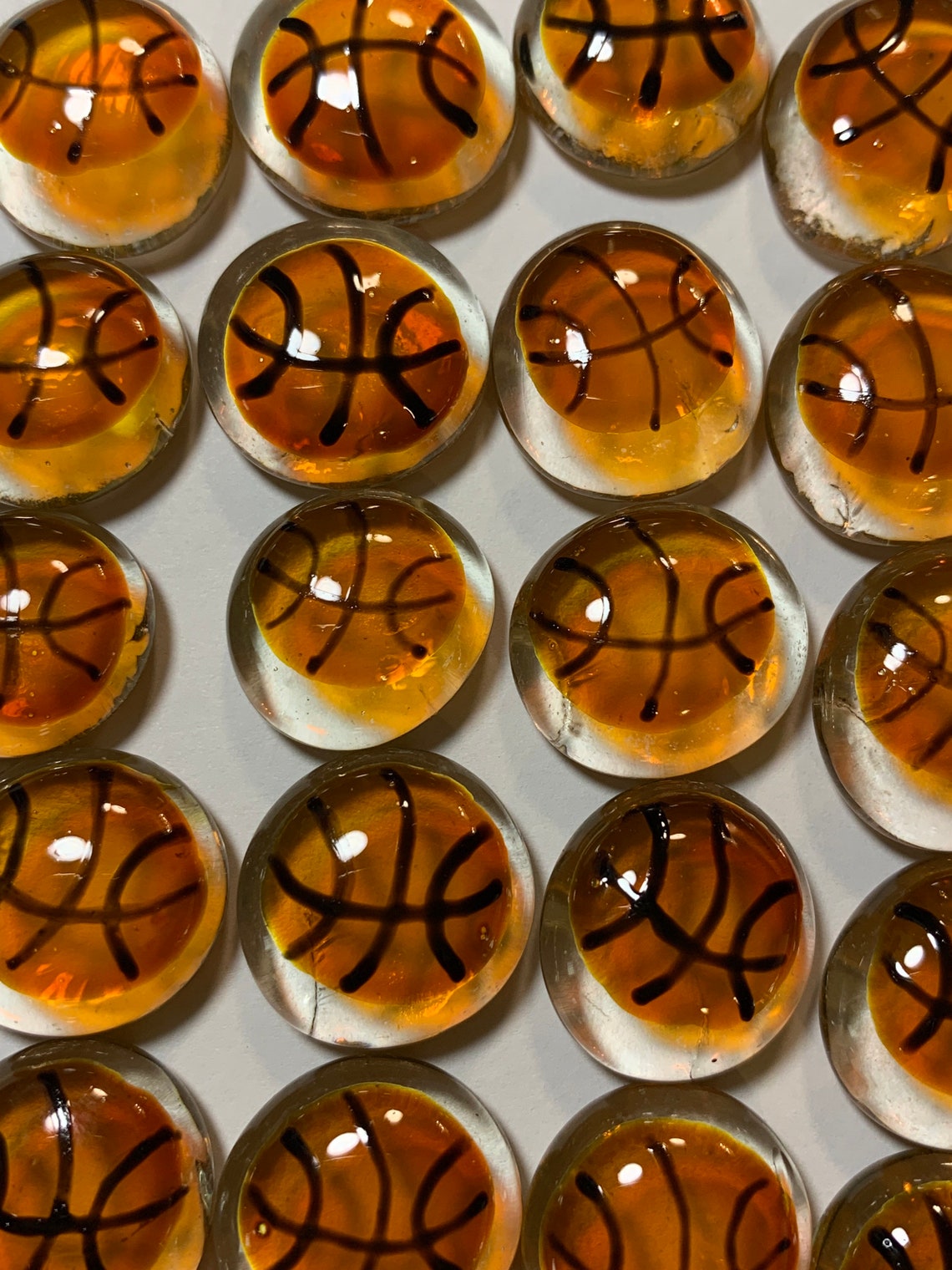 Hand Painted Glass Gems Party Favors BASKETBALLS BASKETBALL - Etsy