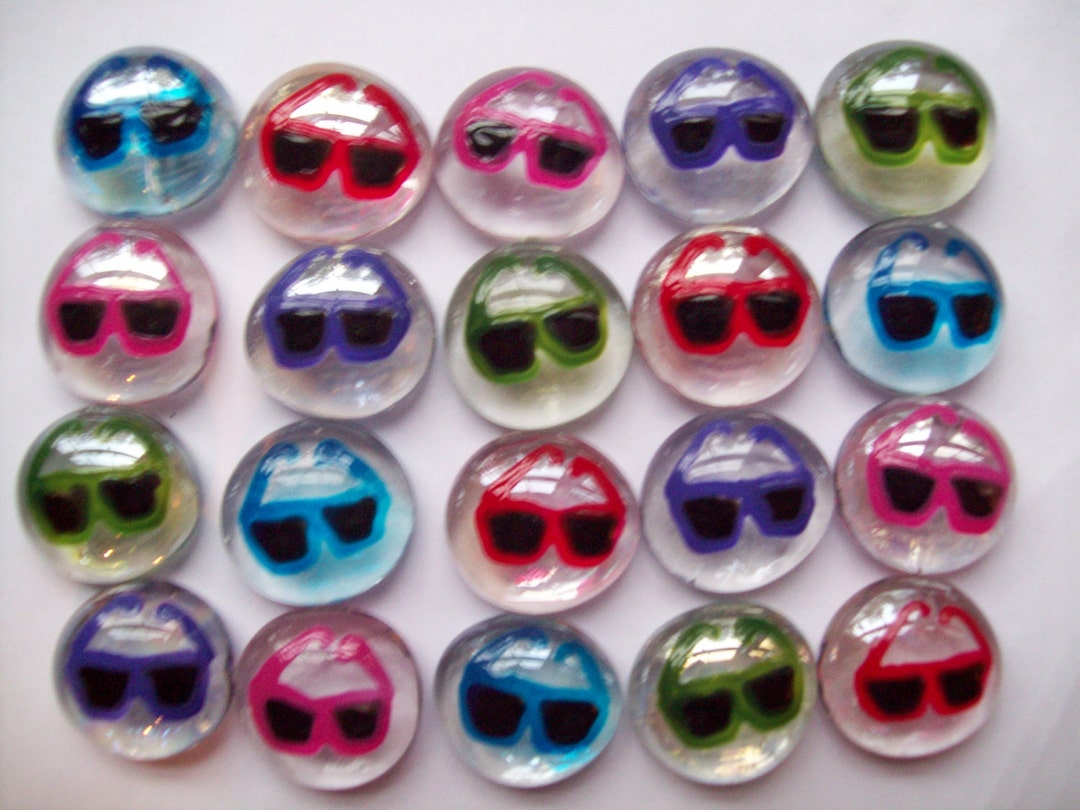 Sunglasses Hand Painted Glass Gems Party Favors Mini Art Sun Glasses ...
