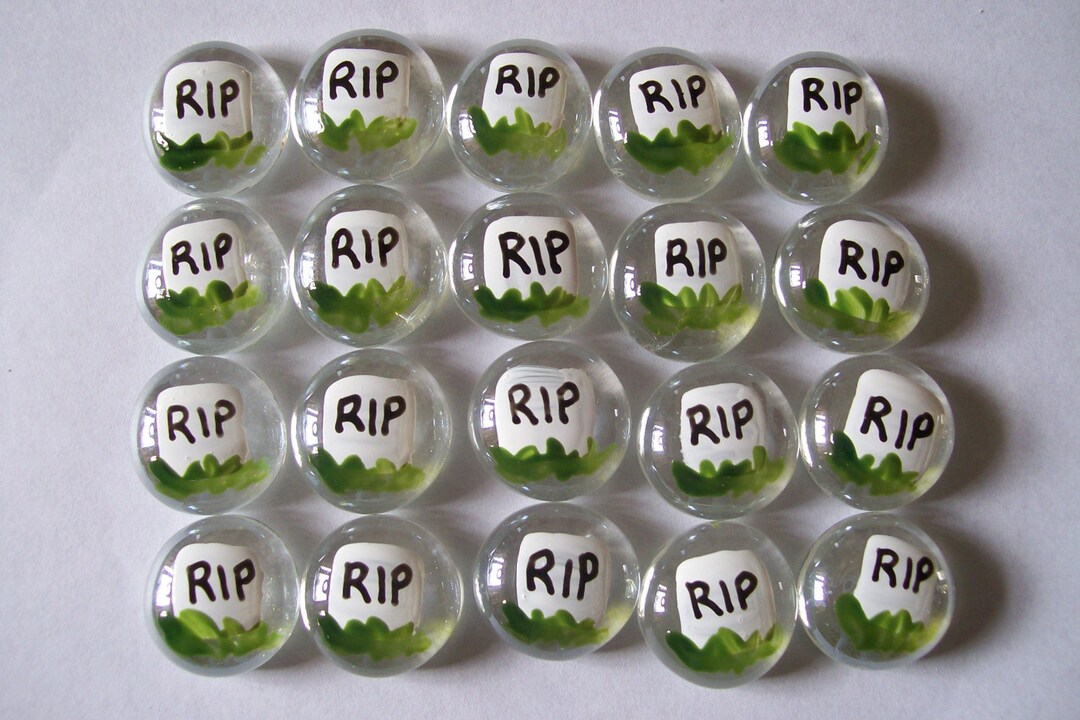 RIP TOMBSTONES HALLOWEEN Grave Painted Glass Gems Party Favors ...