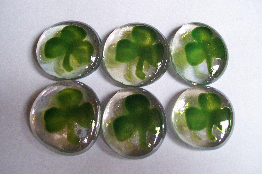 Hand Painted Large Glass Gems SHAMROCKS SHAMROCK St Patricks Day - Etsy